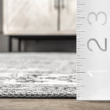 nuLOOM Ren Vintage Floral Machine Washable Area Rug, 4' x 6', Gray ...