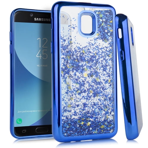 Samsung J7 2018 J737 Chrome Glitter Motion Case Blue - Walmart.com