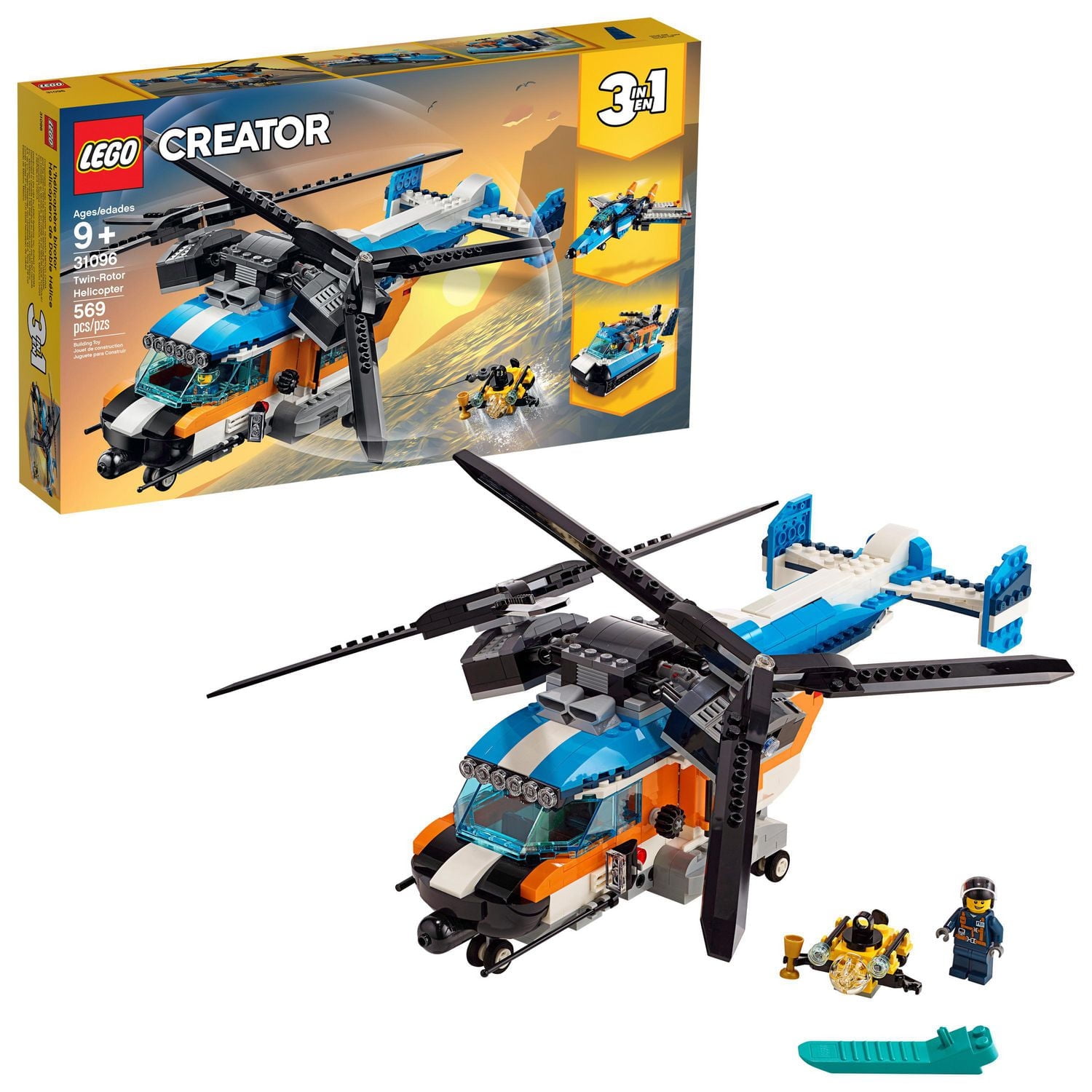 Click here for Lego Creator 3in1 Twin Rotor Helicopter 31096 Toy... prices