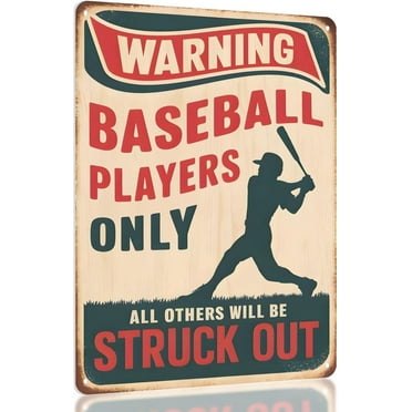 Baseball Decor Poster Vintage Metal Tin Sign Decoration Poster Warning ...