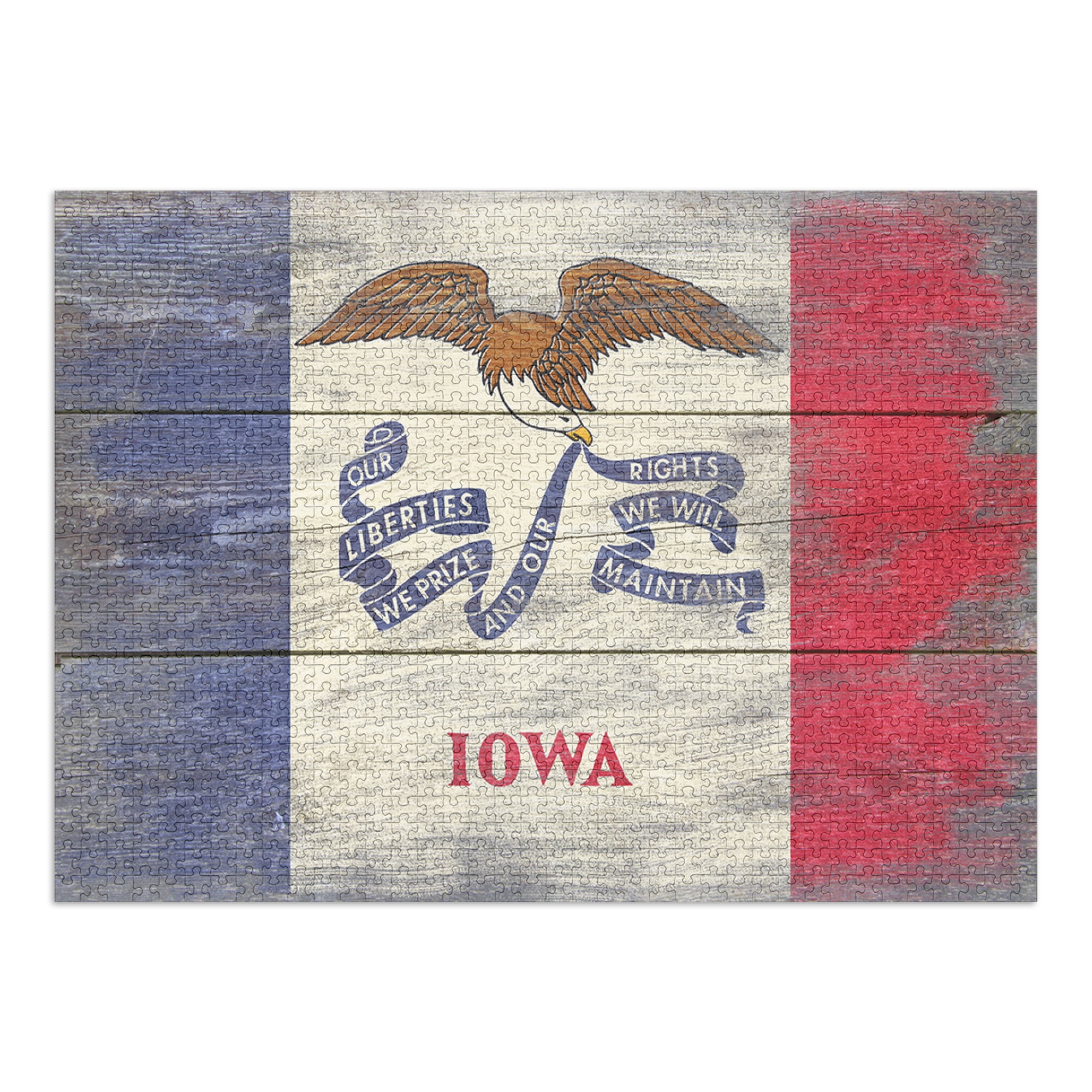 Rustic Iowa State Flag (1000 Piece Puzzle, Size 19x27, Challenging ...