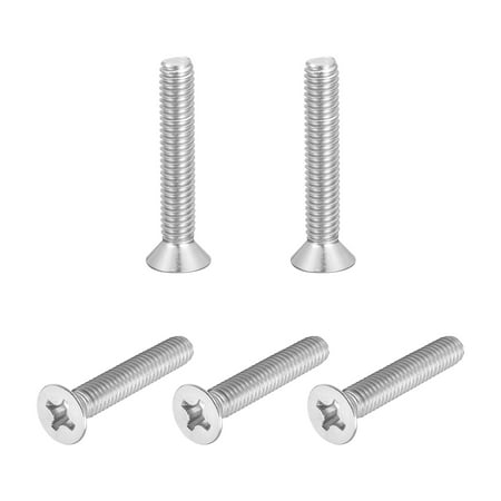 Uxcell 5/16-18x2" Flat Head Machine Screws Phillips 304 Stainless Steel Bolts 5 Pack | Walmart ...