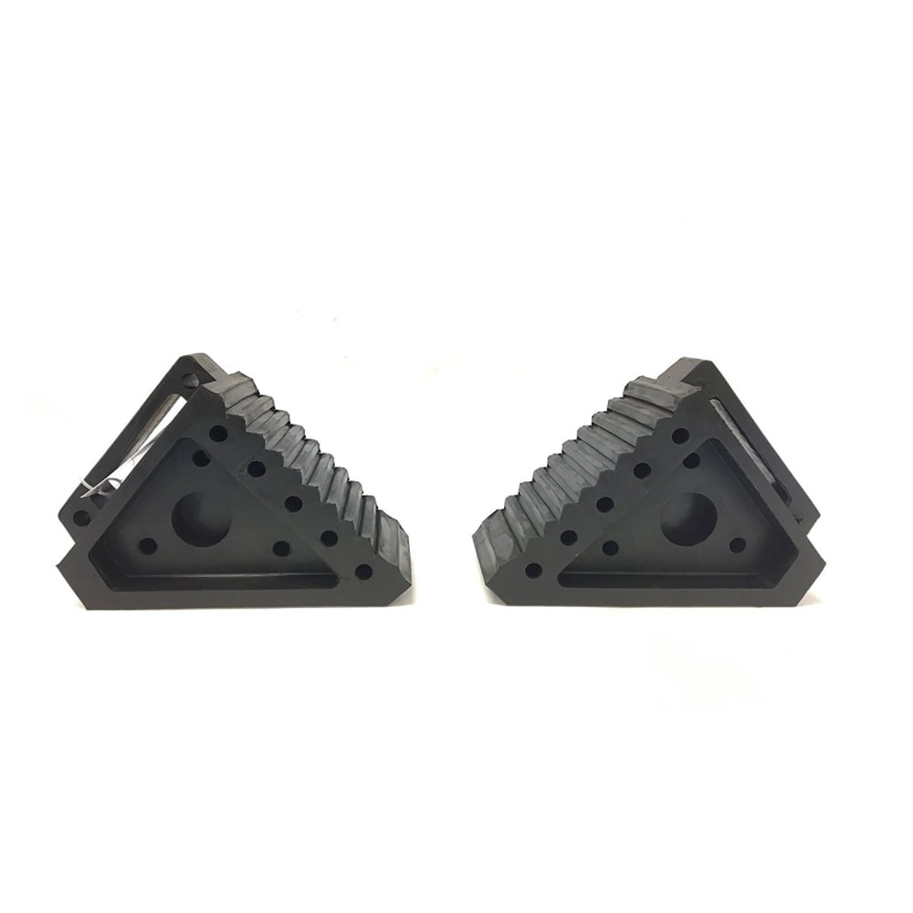 MaxxHaul 70472 Solid Rubber Heavy Duty Black Wheel Chock, 2 Pack ...