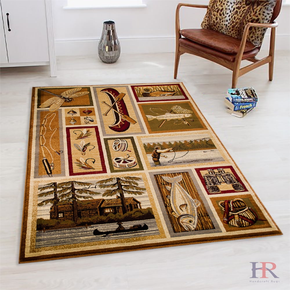 Handcraft Rugs Fishing Accent and Hunting Equipment cabin area rugs ...