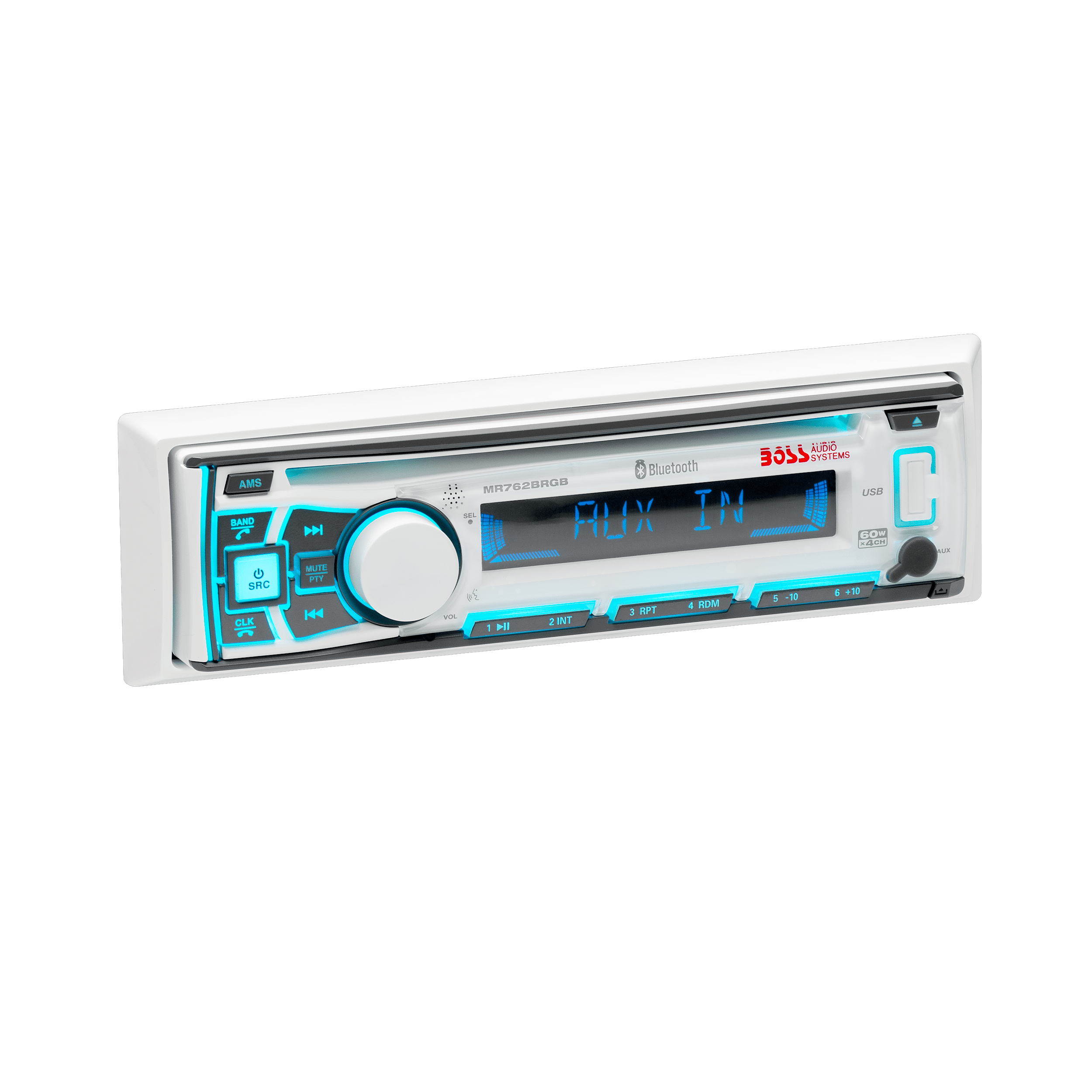 Boss Audio BOSMR762BRGB Marine Single-DIN In-Dash AM- FM & CD Receiver ...