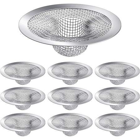 10 Pieces Stainless Steel Slop Basket Filter Trap Mesh Metal Sink Drain ...