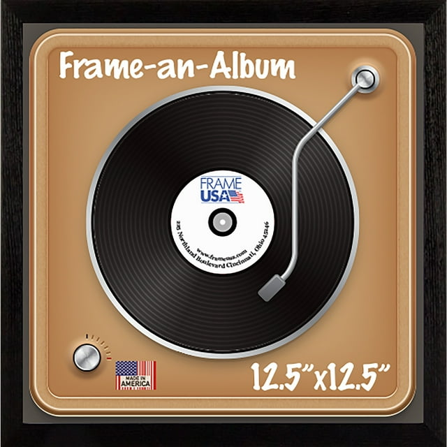 Frame USA Frame-an-Album Wooden 12.5-inch x 12.5-inch Record Frame ...