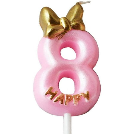 Pink 2 Candle Birthday Girl,Purple Second 2nd Birthday Candle Girl for ...