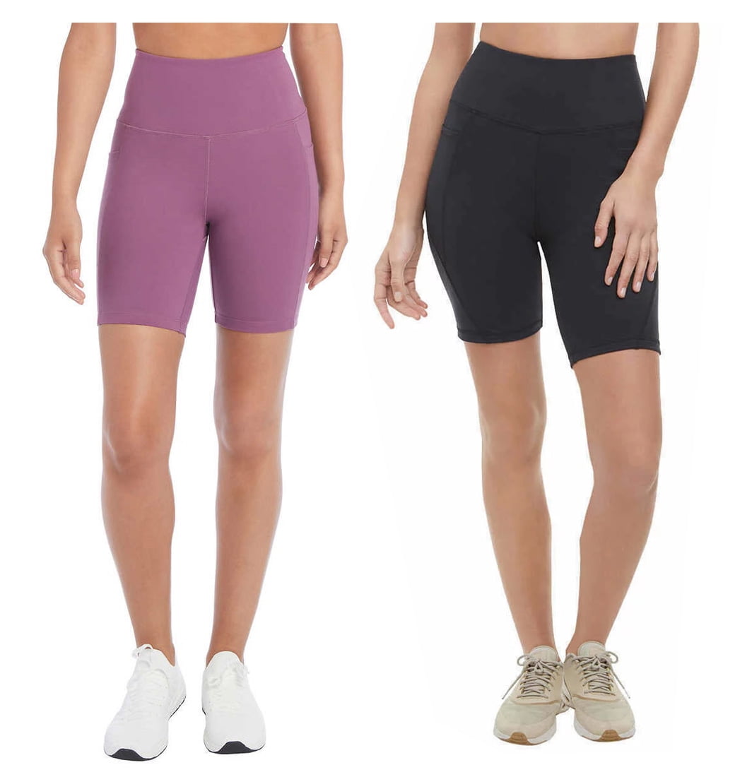 Danskin Women's 2 Pack Bike Shorts (Black/Vintage Plum, Medium) - Walmart.com