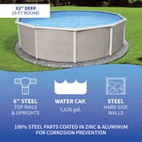 Belize 15-ft Round Metal Frame Pool with 52-in Depth, 6-in Top Rail ...