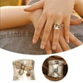 Zaroyeax Womens Ring Girl Thick Silver Plated Thumb Ring Gem Ring