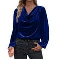 DDAPJ pyju Velvet Tops for Women Casual Long Sleeve Stylish Shirt Cowl ...