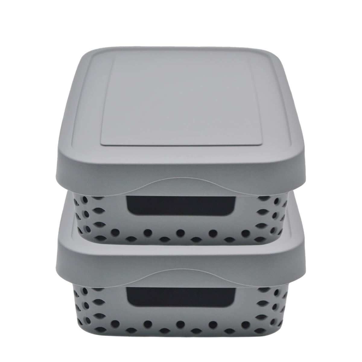 Set De 2 Cajas Organizadoras De Plástico Gris | Walmart en línea