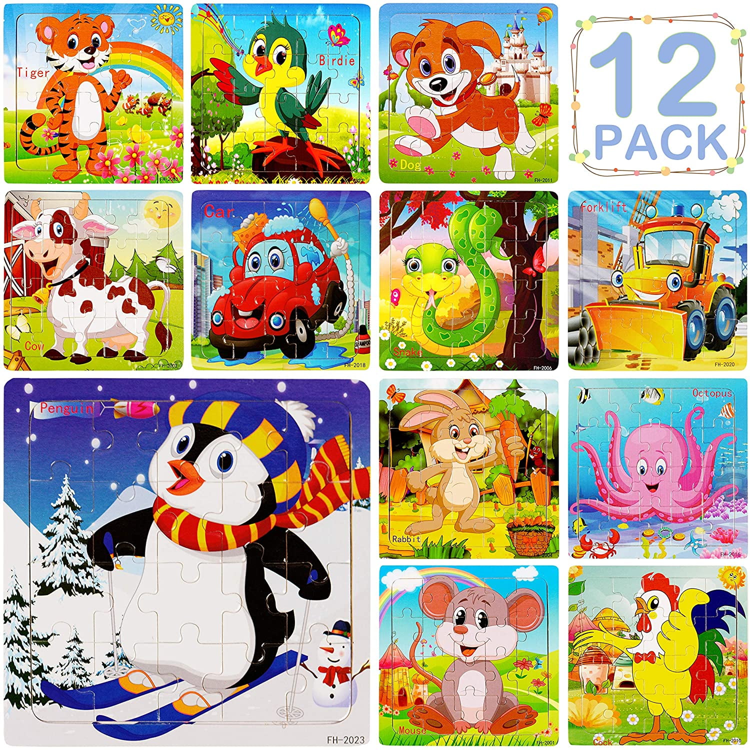 12 Pack Wooden Jigsaw Puzzles For Kids Age 3 6 Year Old Animals 12-pack-wooden-jigsaw-puzzles-for-kids-age-3-6-year-old-animals