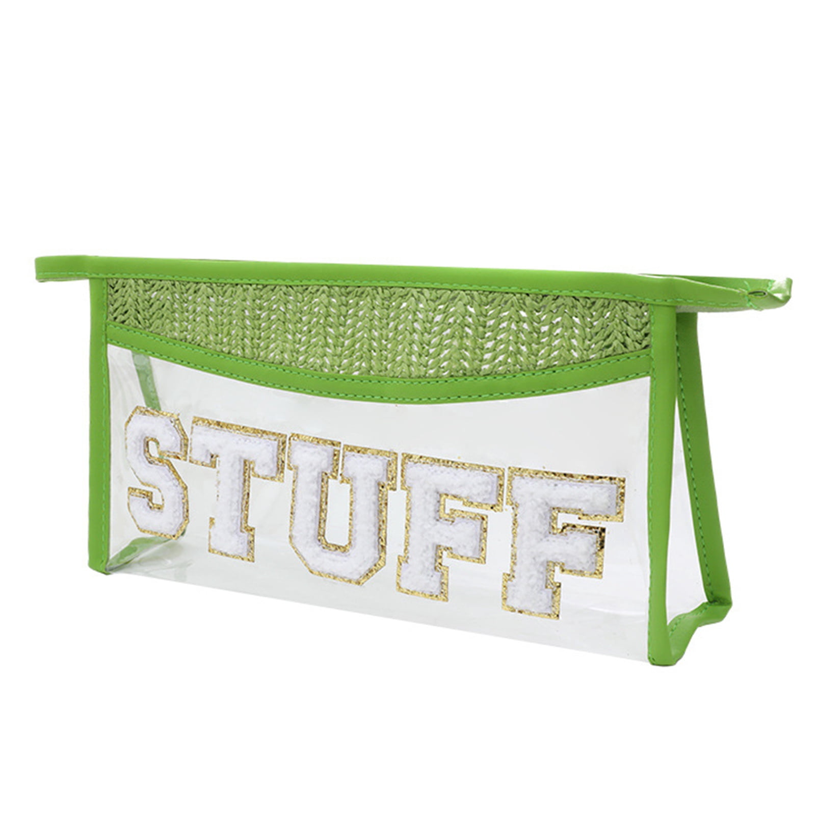 Litie Women Letter Pattern Toiletry Bag,Waterproof Crochet Straw ...