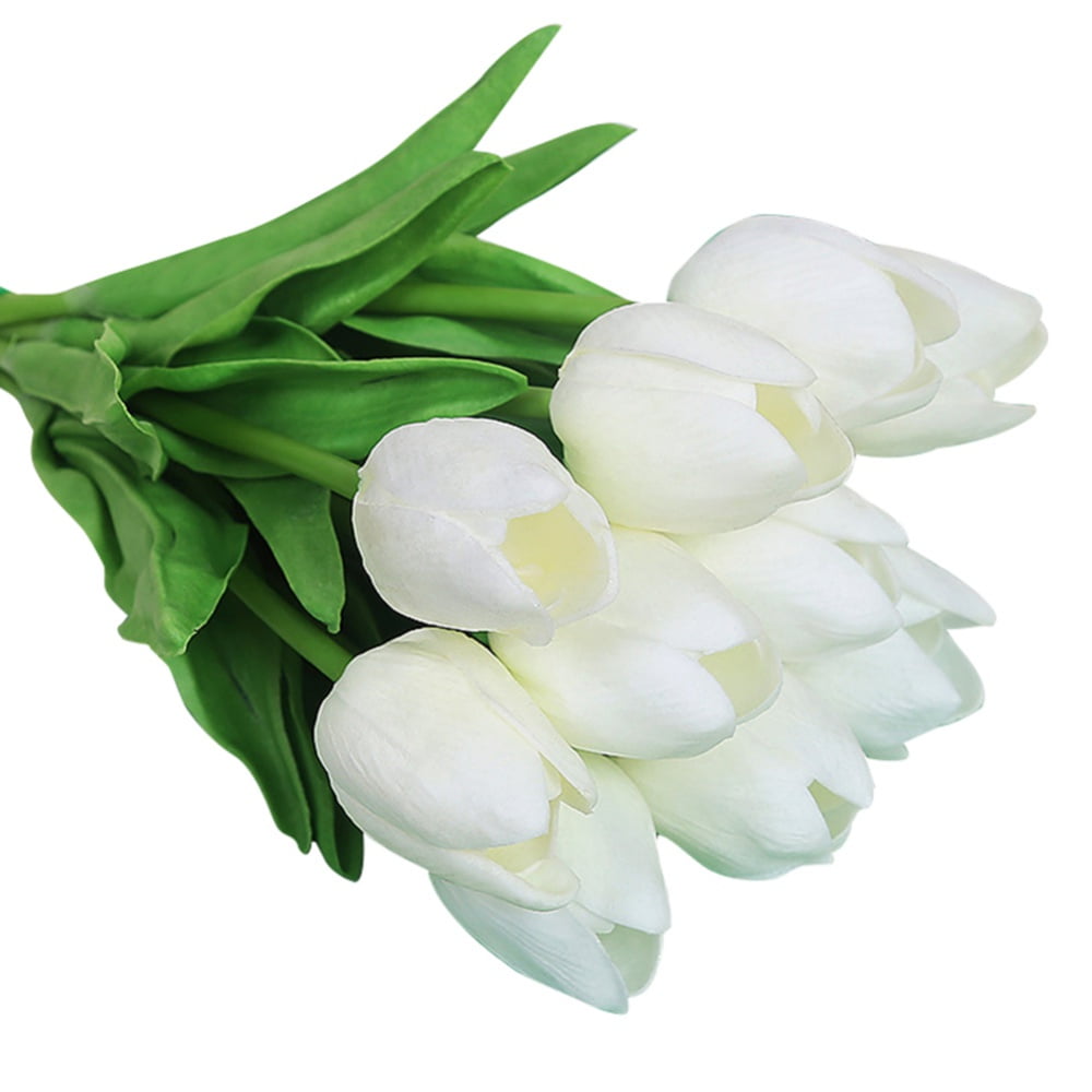 10 Heads Artificial Tulips Flowers Real Touch Arrangement Bouquet for ...