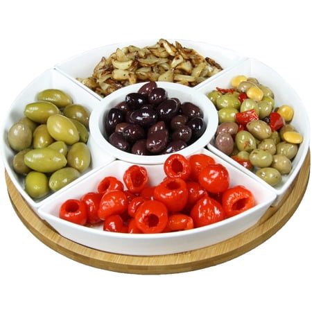 Signature Lazy Susan Appetizer and Condiment Server Set with 5 Serving ...