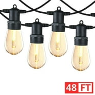 Enbrighten Vintage LED Cafe String Lights, 12ft., Black Cord, 35626 ...