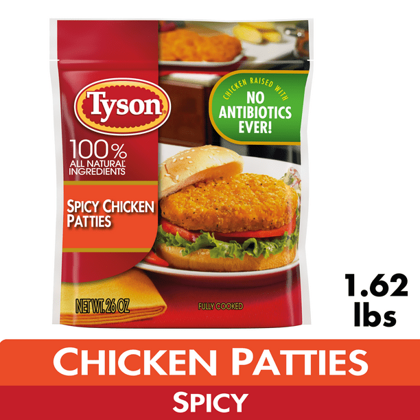 Tyson Fully Cooked And Breaded Spicy Chicken Patties 162 Lb Bag Frozen