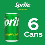 Sprite Mini Clear Lemon Lime Soda Pop Soft Drink, 7.5 fl oz, 6 Pack ...