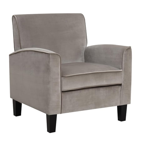 Welt Edge Accent Arm Chair in Warm Taupe Gray Fabric | Walmart Canada