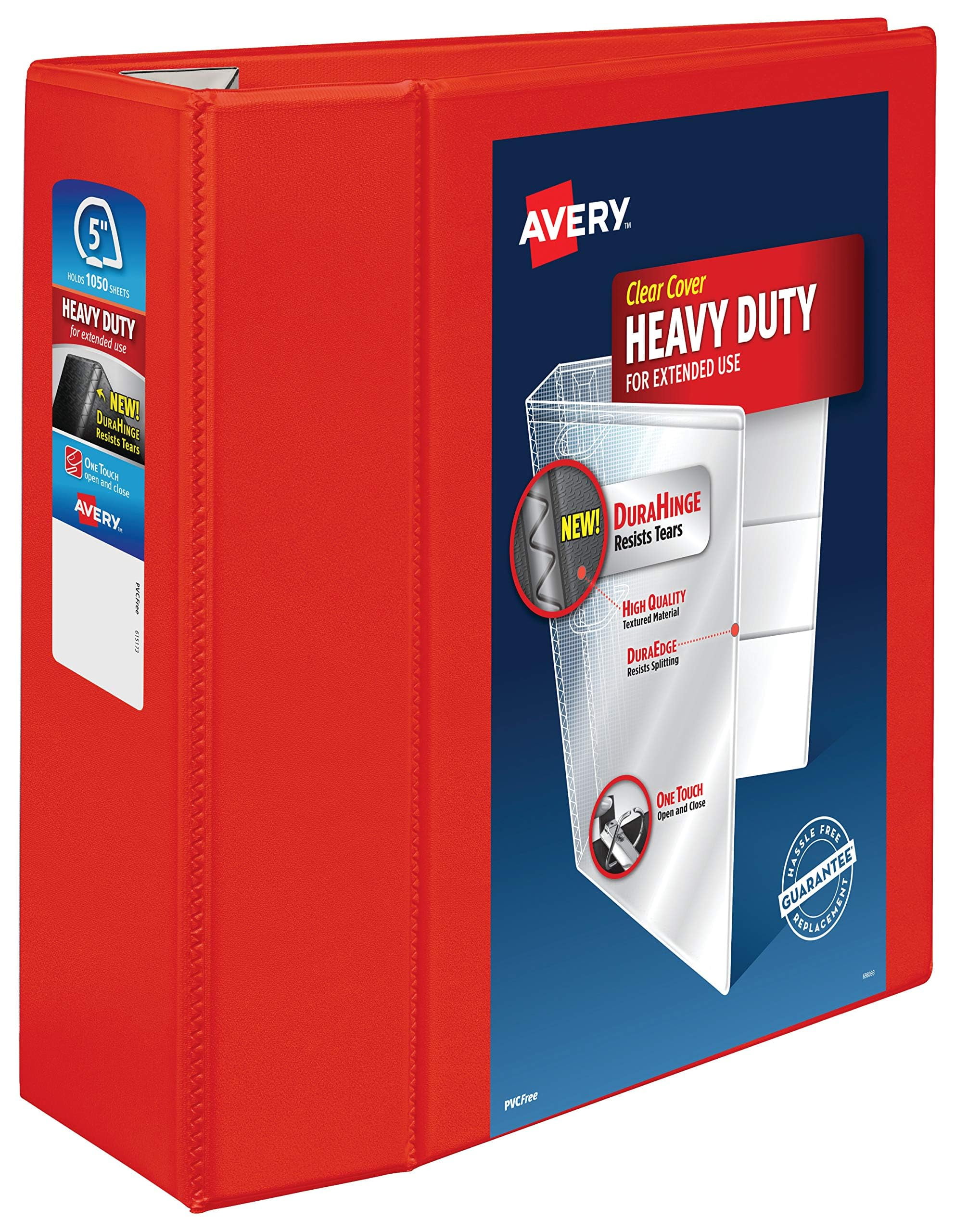 Binder Avery Heavy-Duty View, 3 anillas EZD, 12,7 cm, color rojo ...