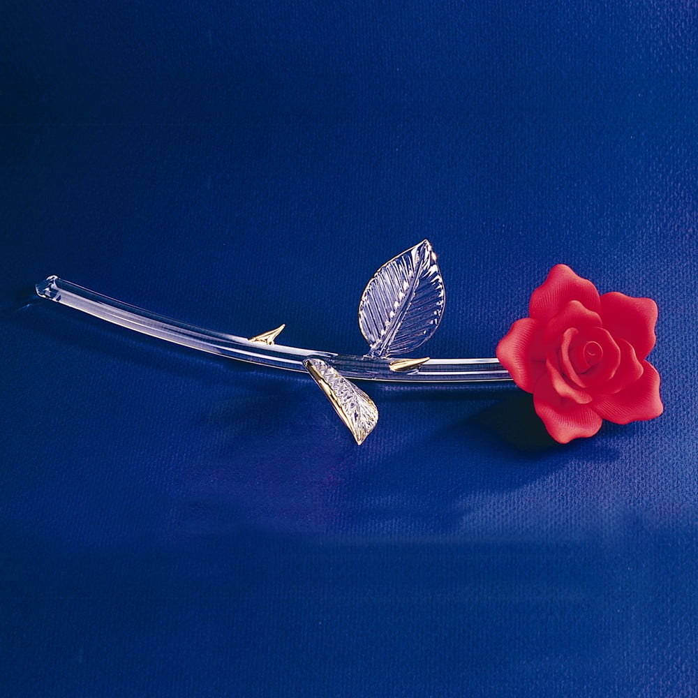 Red Long Stem Rose Glass Figurine - Walmart.com