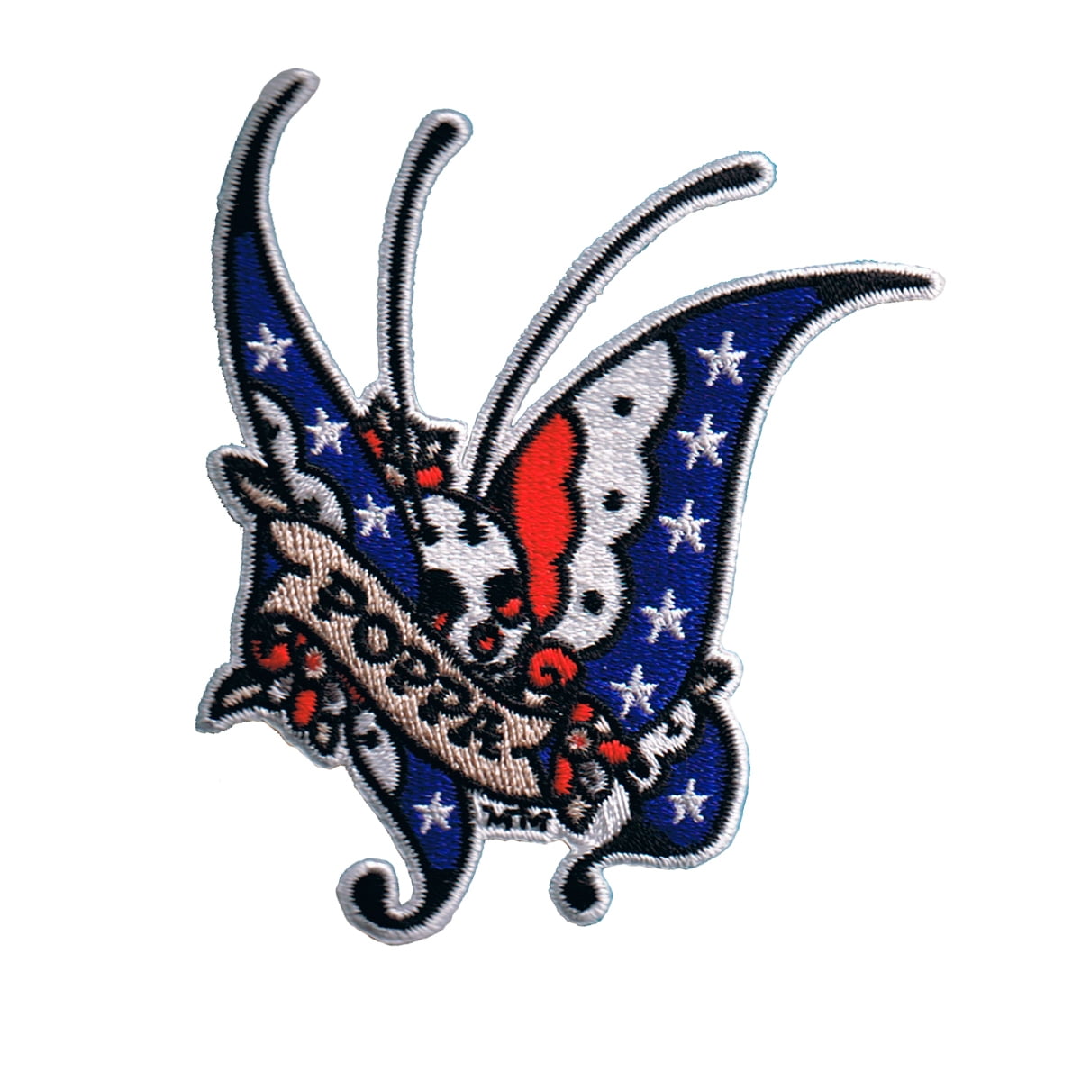 Mickey Martin Poppa Butterfly Skull Patch USA Flag Embroidered Iron On ...