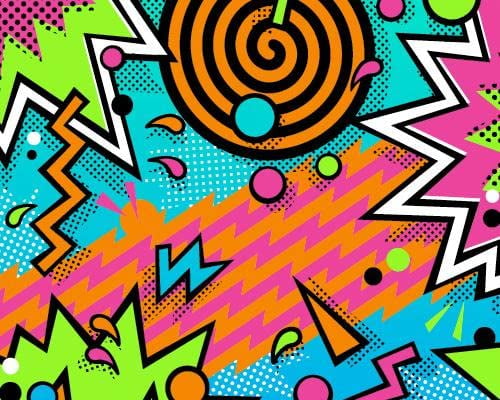 80's 90s Wacky Pattern Retro Edible Icing Image for 1/4 sheet cake or ...