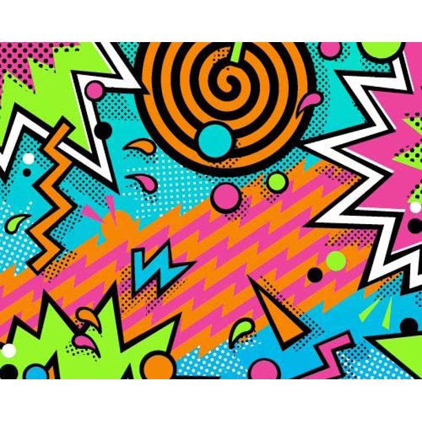 80's 90s Wacky Pattern Retro Edible Icing Image for 1/4 sheet cake or ...