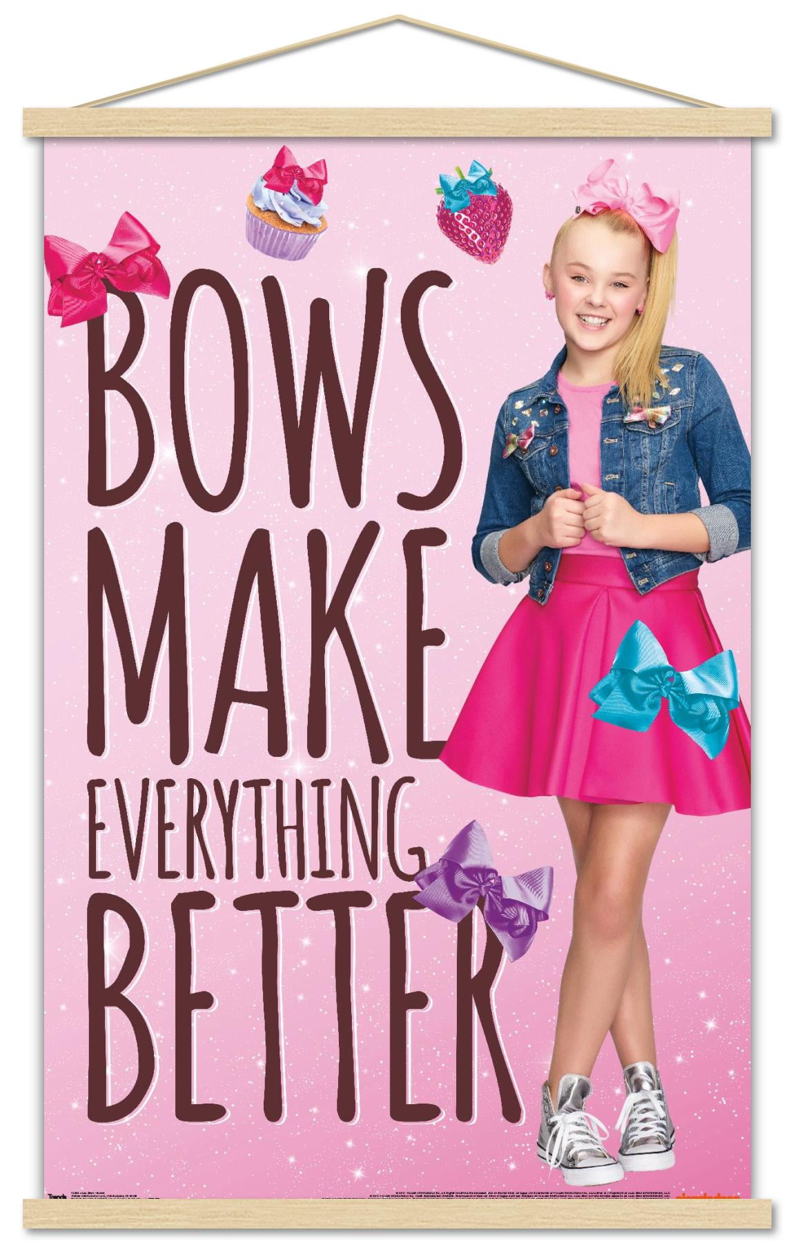 JoJo Siwa - Bows Wall Poster with Wooden Magnetic Frame, 22.375" x 34 ...