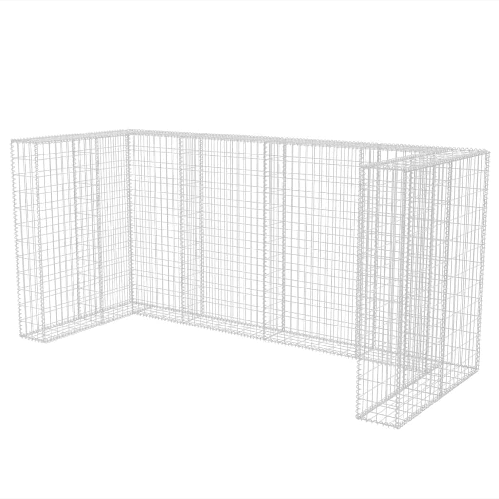 vidaXL Garbage Can Storage Trash Can Enclosure Galvanized Steel Wire ...