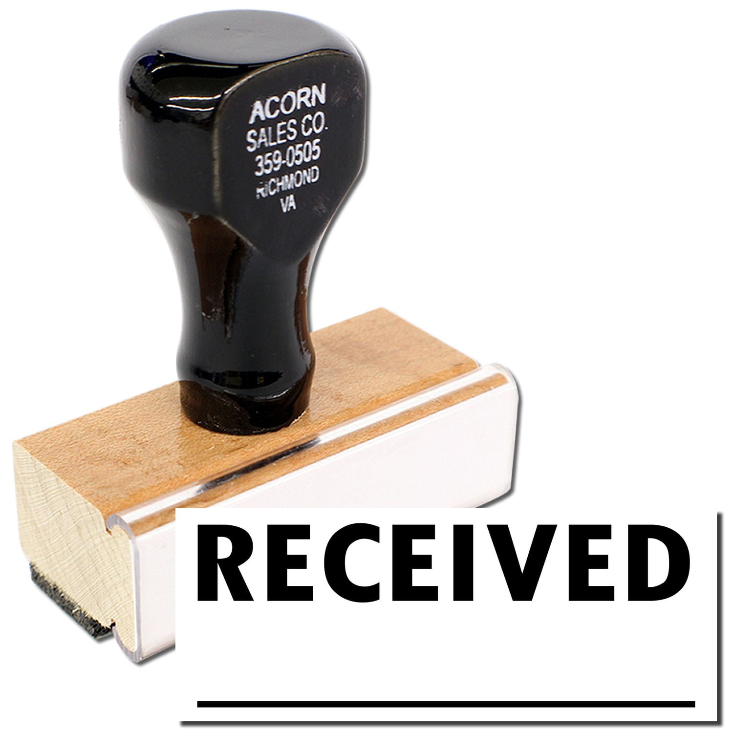 Large Two Line Received Rubber Stamp, Wooden Handle Rubber Stamp, Laser ...