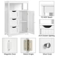 Alden Design Wooden Bathroom Storage Cabinet with Open Shelving, White ...