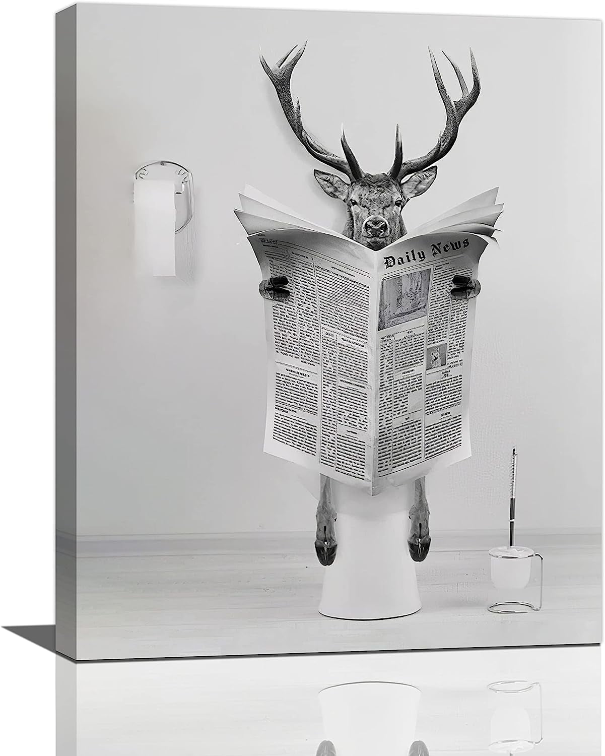 Deer Bathroom Wall Art Black And White Bathroom Pictures For Wall Funny ...