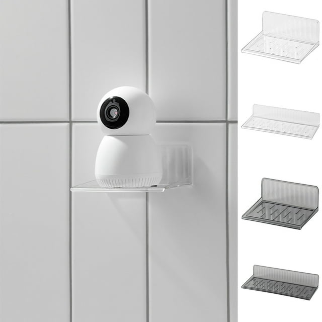 Waroomhosue Transparent Wall Mount Shelf No Drill Anti-Slip Great Load ...