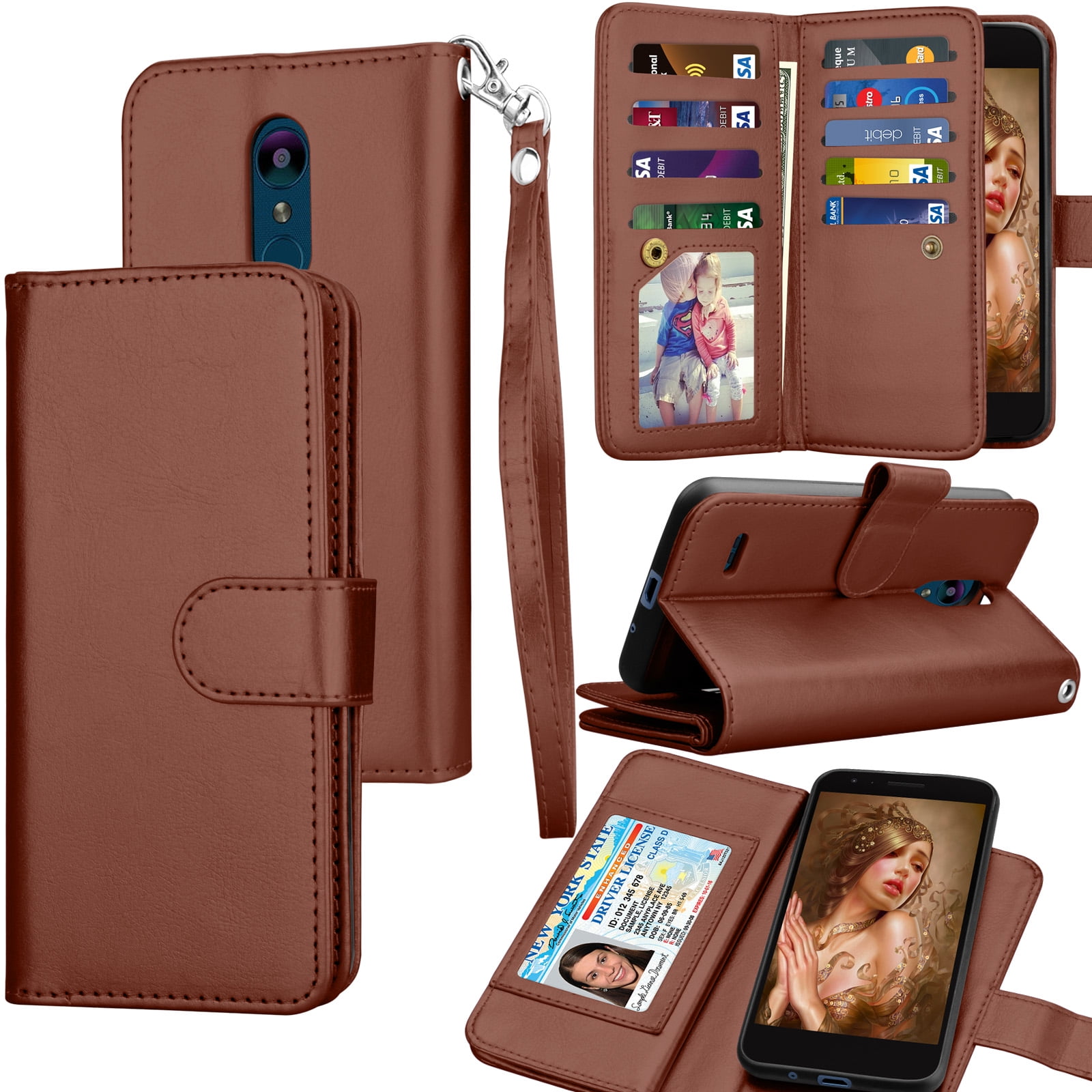 LG Phoenix 4 Wallet Case, LG Phoenix 4 2018 PU Leather Case, Tekcoo ...