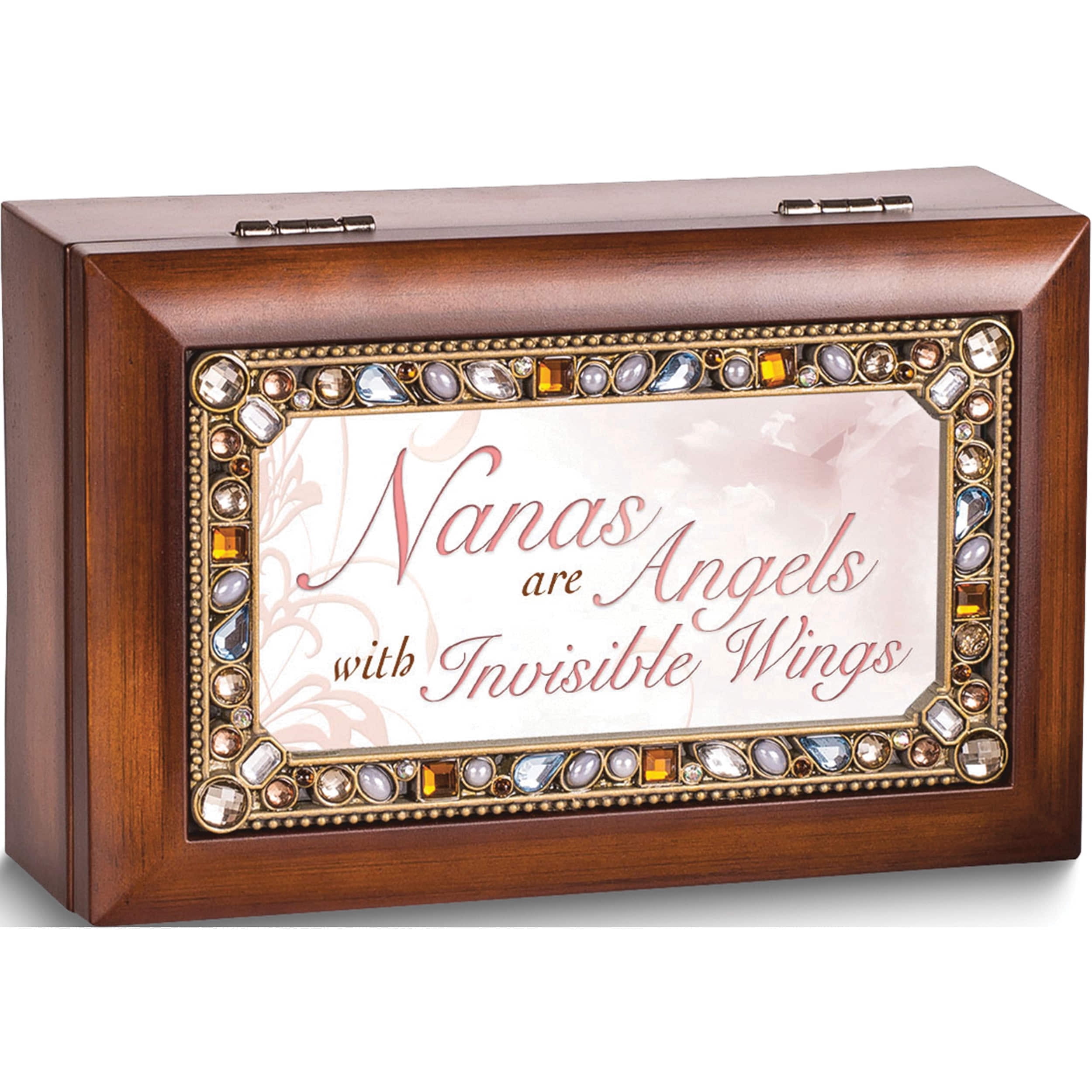 Fashion Nanas Are Angels Petite Jeweled Amber Music Box (6 X 3.75) Made ...