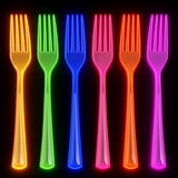 Exquisite Glow-in-the-Dark Neon Plastic Forks, 60-Pack, Heavy Duty for ...