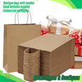 Pineuf Brown Kraft Paper Bags with Handles, 8 x 4.75 x 10.5 in, Medium ...
