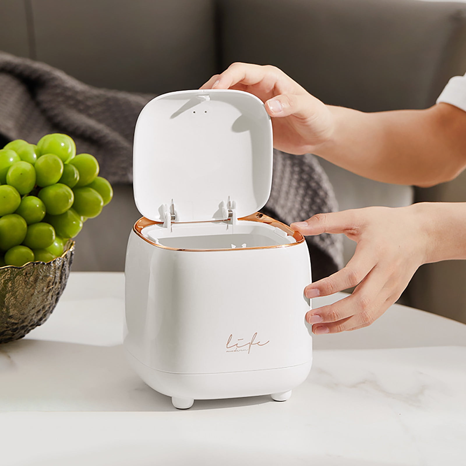 Click here for Vaidha Mini Trash Can With Lid - Removable Small G... prices