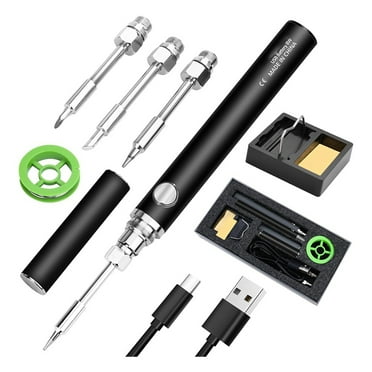 Cordless Soldering Iron Kit, USB Rechargeable Cordless Soldering Iron ...