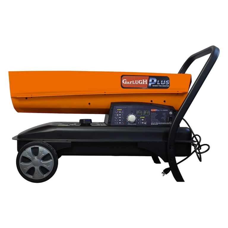 GarLUGH DHE220 Heavy Duty Torpedo Forced Air Heater 215 000 BTU Portable Kerosene Diesel Thermostat Control Overheat Protection for Jobsite