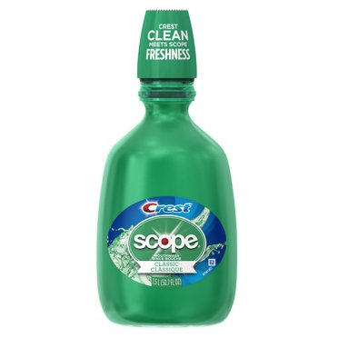 + SCOPE MOUTH RINSE, CLASSIC MINT, 1 L BOTTLE, 6/CARTON - Walmart.com