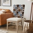 Blue Checkered Cabin Chair Back Covers, Farmhouse Forest Brown Buffalo ...