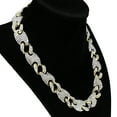 Mens Cuban Mariner Hip Hop Chain Ice Blinged Out Two Tone Necklace 18 ...
