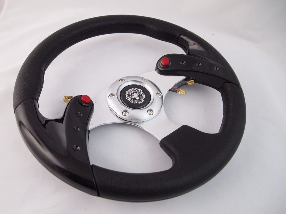 1984+ CLUB CAR DS BLACK 12.5" steering wheel golf cart With Chrome ...