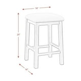Bar Table Set with Stools, USB Charging Ports, Dark Taupe Upholstered ...