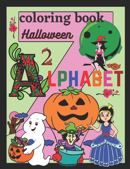 Halloween alphabet coloring book : Alphabet coloring pages (Paperback ...