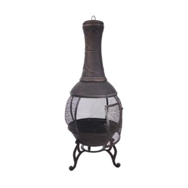 Esschert Design 26" Black Finish Cast Iron Chiminea - Walmart.com